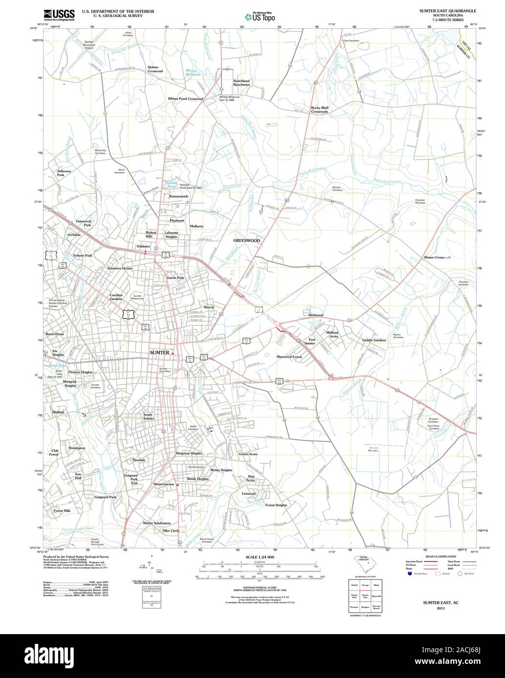 Map of sumter south carolina hi-res stock photography and images - Alamy