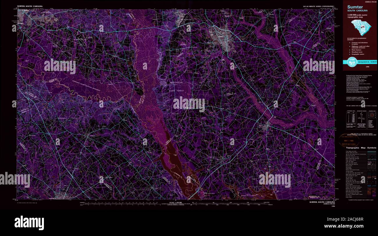 Map of sumter south carolina hi-res stock photography and images - Alamy