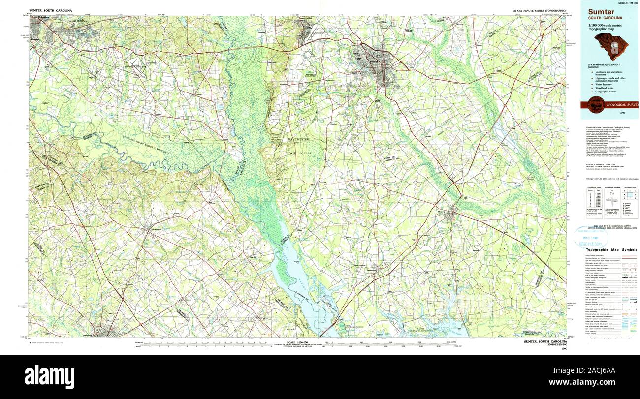 Map of sumter south carolina hi-res stock photography and images - Alamy