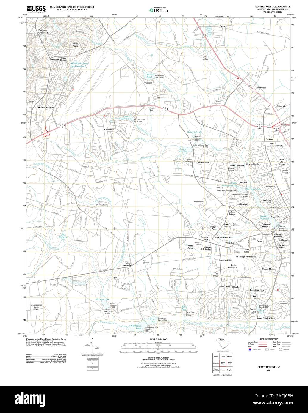 Map of sumter south carolina hi-res stock photography and images - Alamy