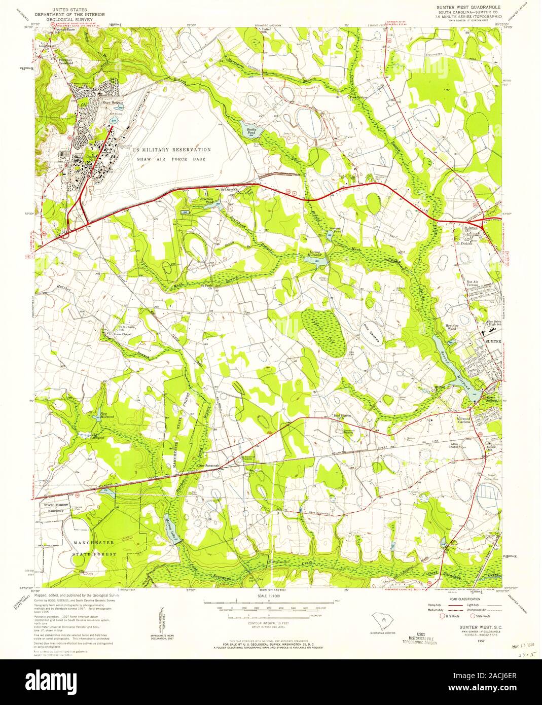 Map of sumter south carolina hi-res stock photography and images - Alamy