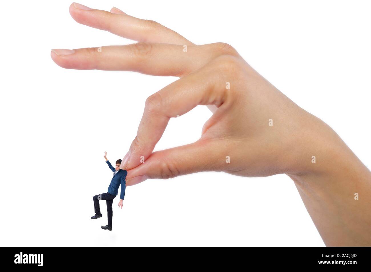 Giant woman holding small man hi-res stock photography and images - Alamy