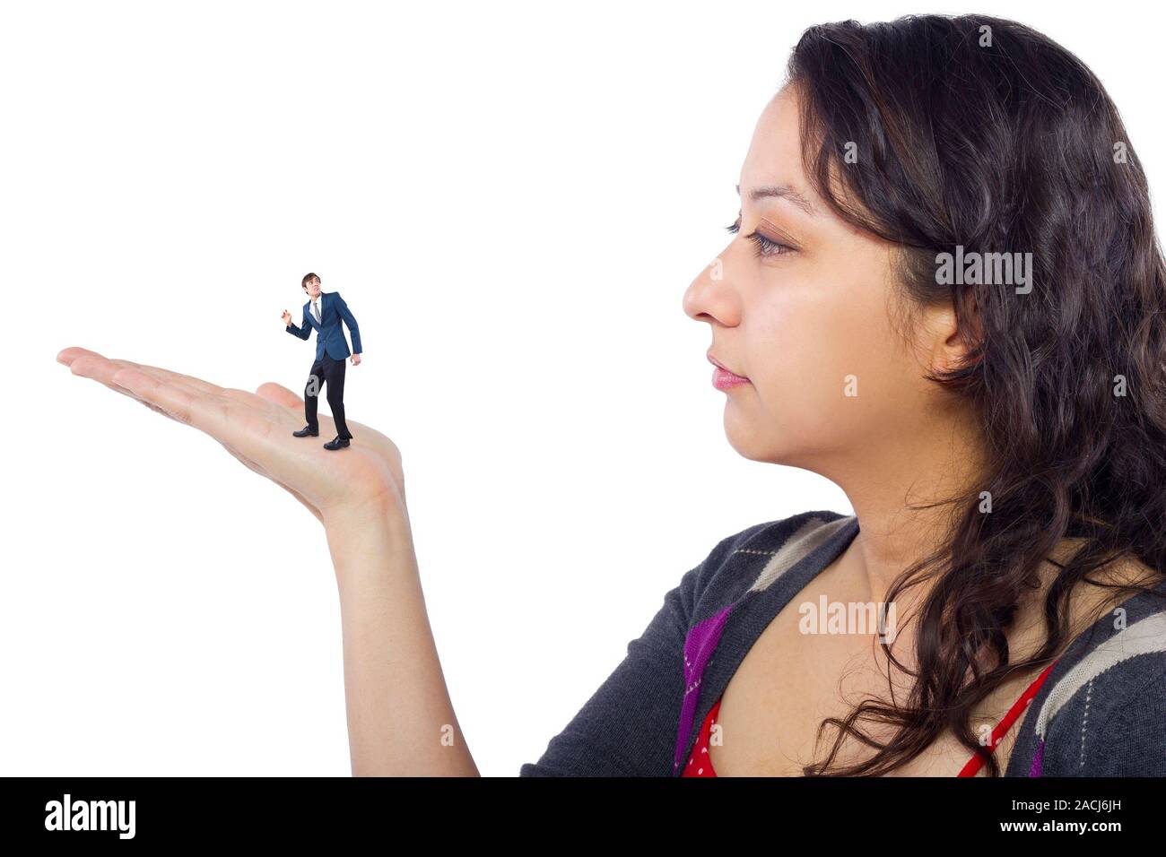 Giant woman holding small man hi-res stock photography and images - Alamy