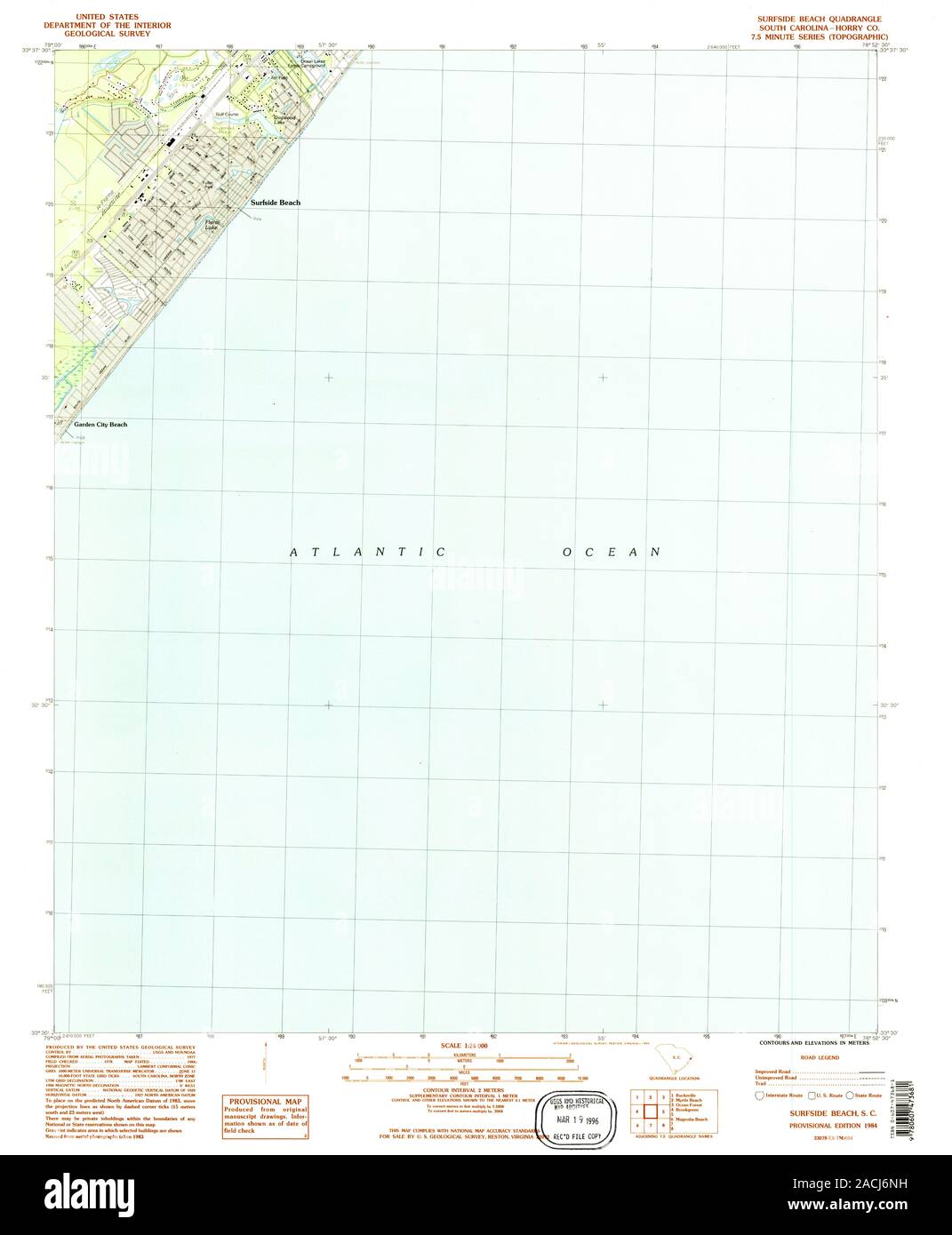 USGS TOPO Map South Carolina SC Surfside Beach 261623 1984 24000 ...