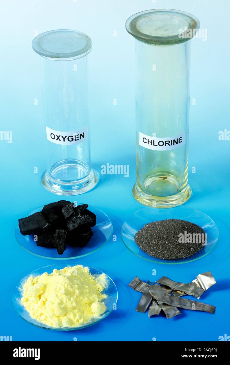 Items used in chemistry experiments. Selection of elements used in ...