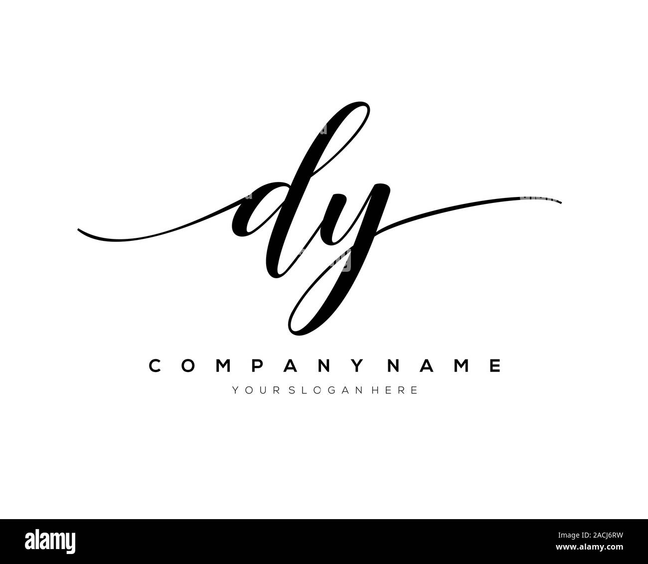 DY Letter initial handwriting logo vector Stock Vector Image & Art - Alamy