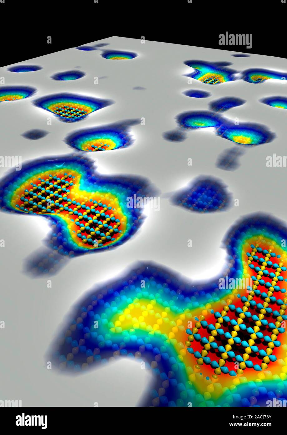 Superconductor simulation. Computer model showing superconducting ...