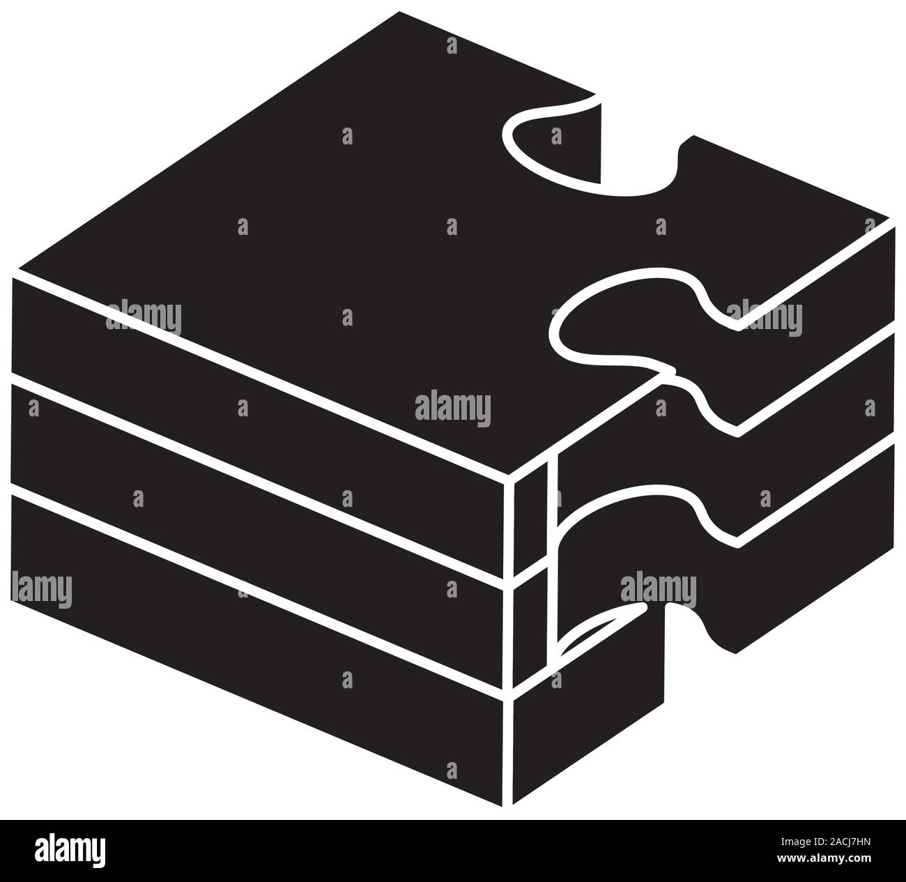 silhouette of piece of puzzle isolated icon Stock Vector Image & Art ...