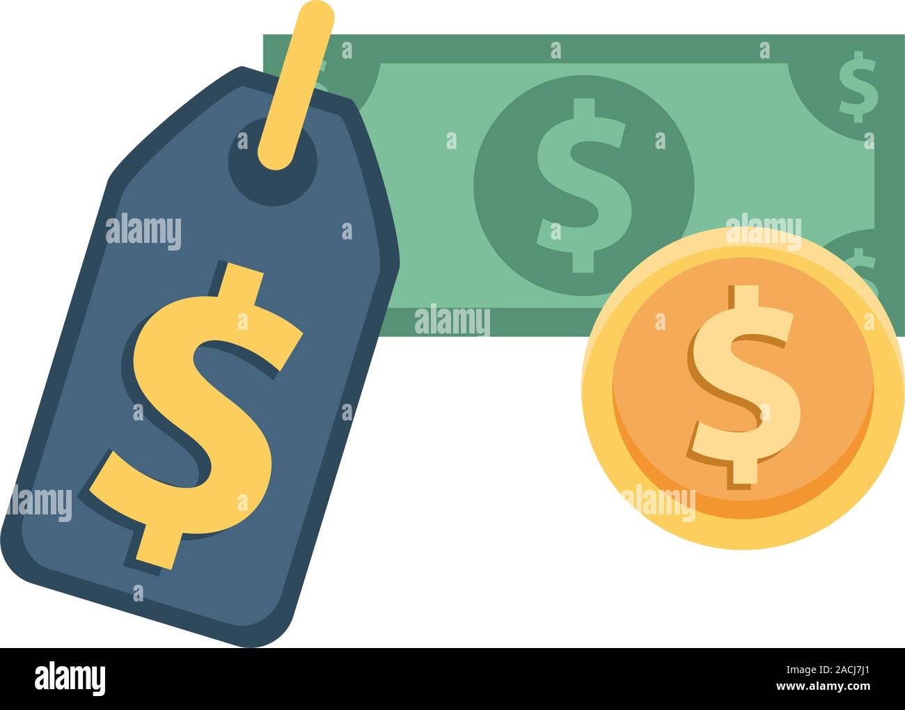 Bills coins money dollars Stock Vector Images - Alamy