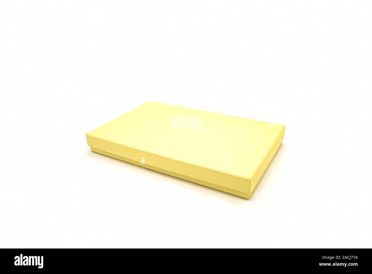 Golden square box on the white background Stock Photo - Alamy