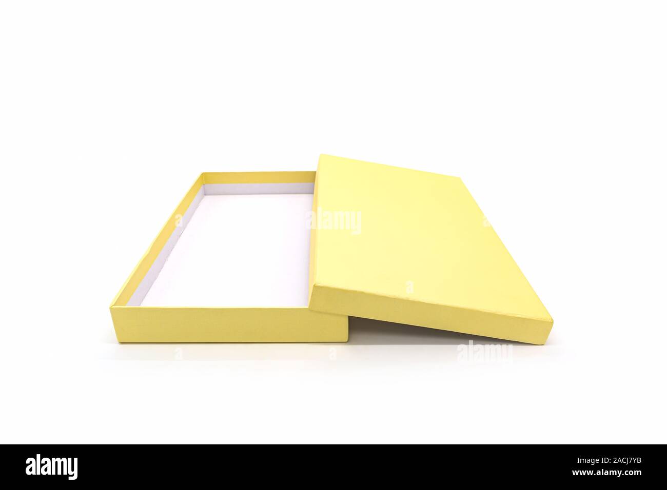 Golden square box on the white background Stock Photo - Alamy
