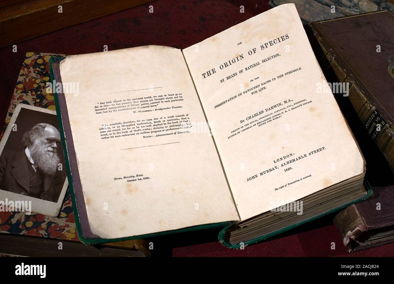 Copy of the first edition On the Origin of Species" by Charles Darwin ...