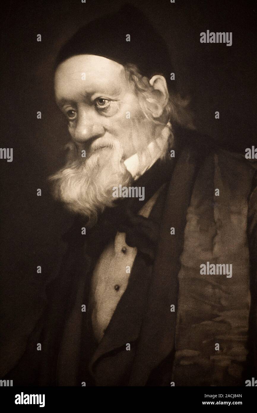 Richard Owen (20, July 1804- 18 December 1892). Portrait mezzotint by H ...