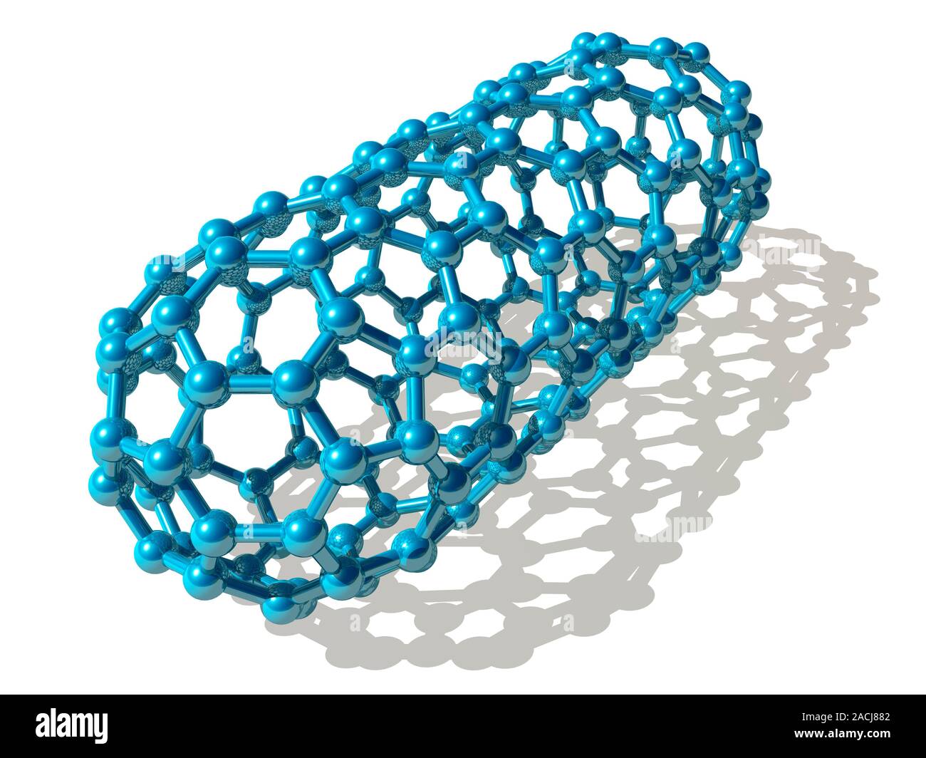Carbon Nanotube Computer Artwork Showing The Hexagonal Carbon