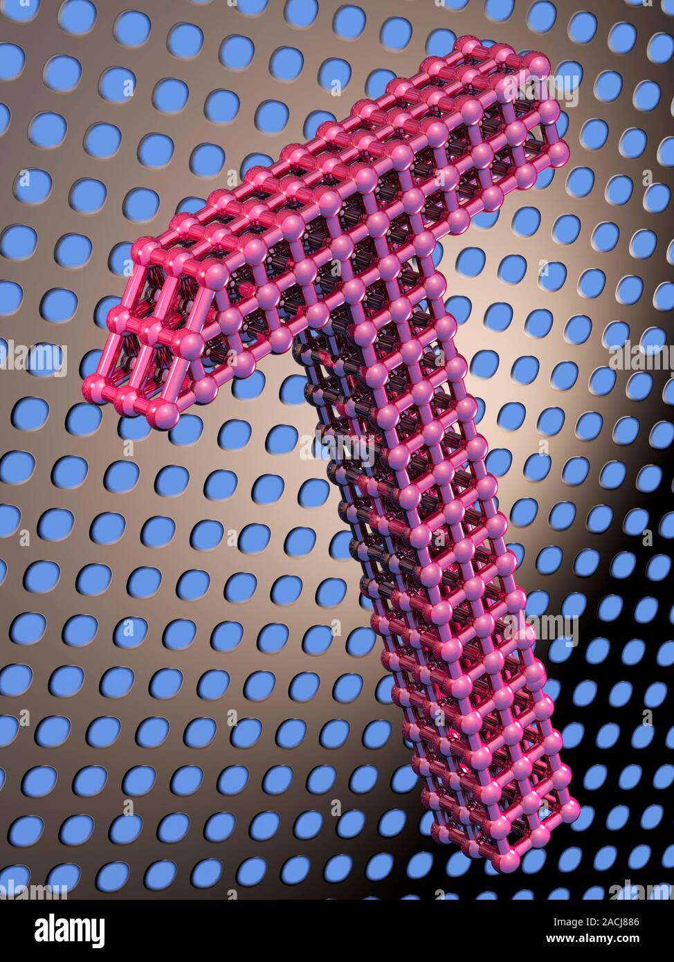 Nanotool, conceptual image. Computer artwork of a hammer made out of ...