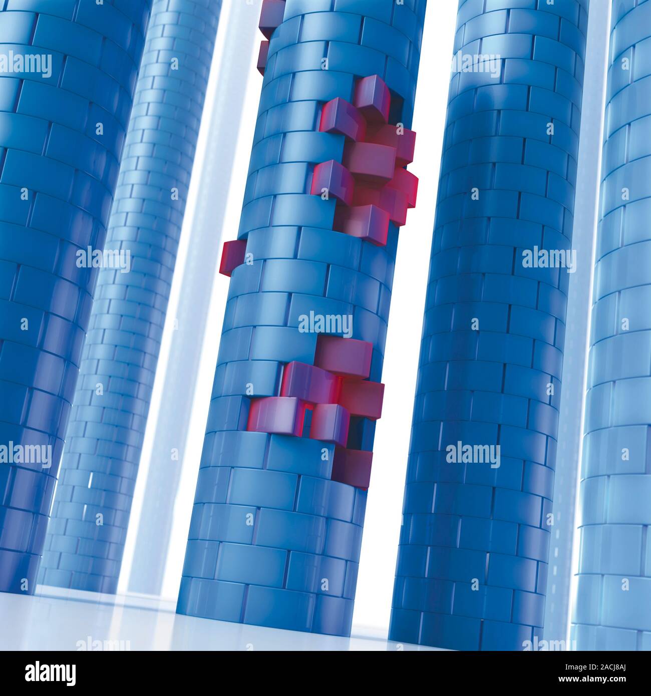 Irritable bowel syndrome, conceptual computer artwork. The bowel (blue ...