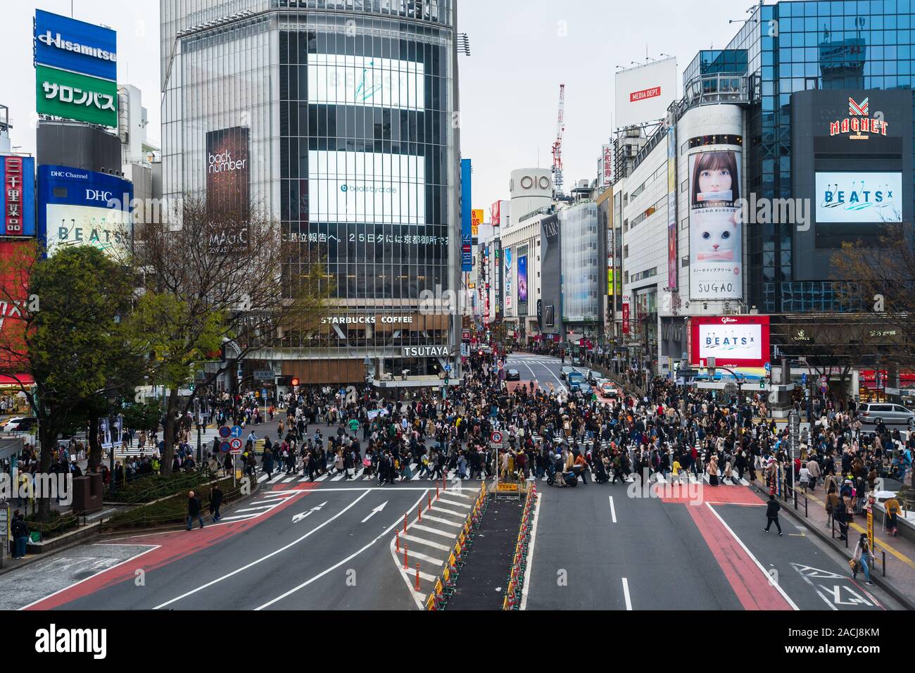 Aerial view crossing famous shibuya hi-res stock photography and images - Alamy