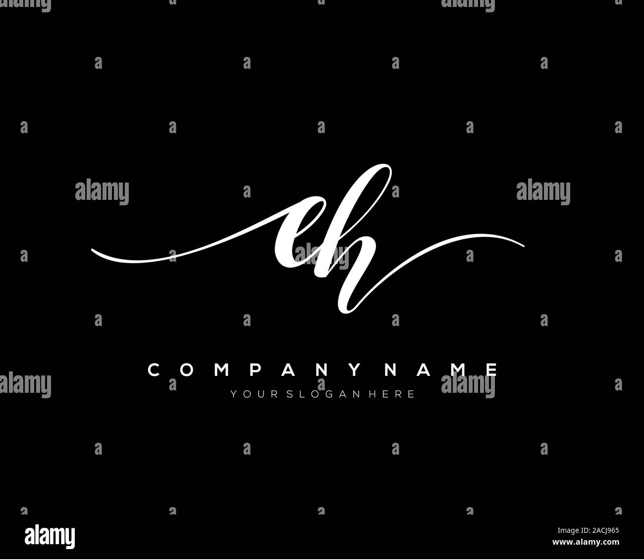 EH Letter initial handwriting logo vector Stock Vector Image & Art - Alamy