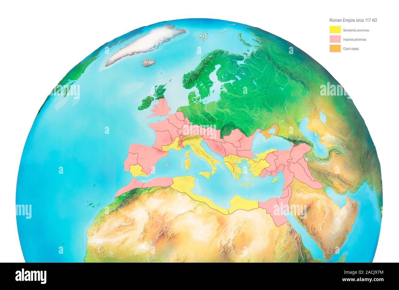 Roman Empire. Computer artwork showing the extent of the Roman Empire ...