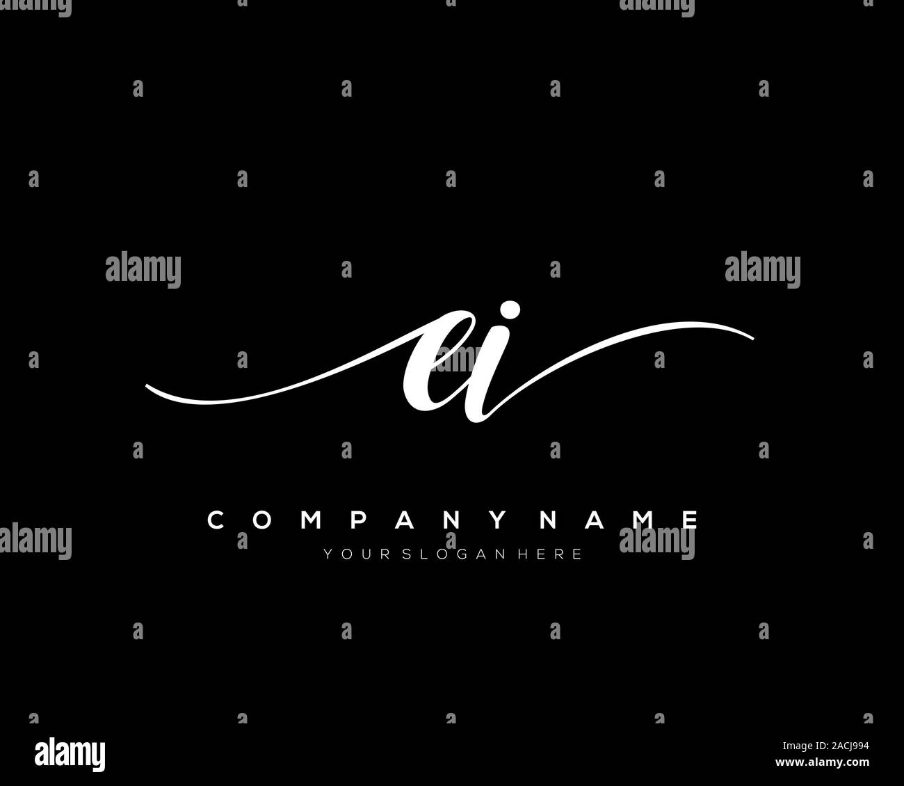 EI Letter initial handwriting logo vector Stock Vector Image & Art - Alamy