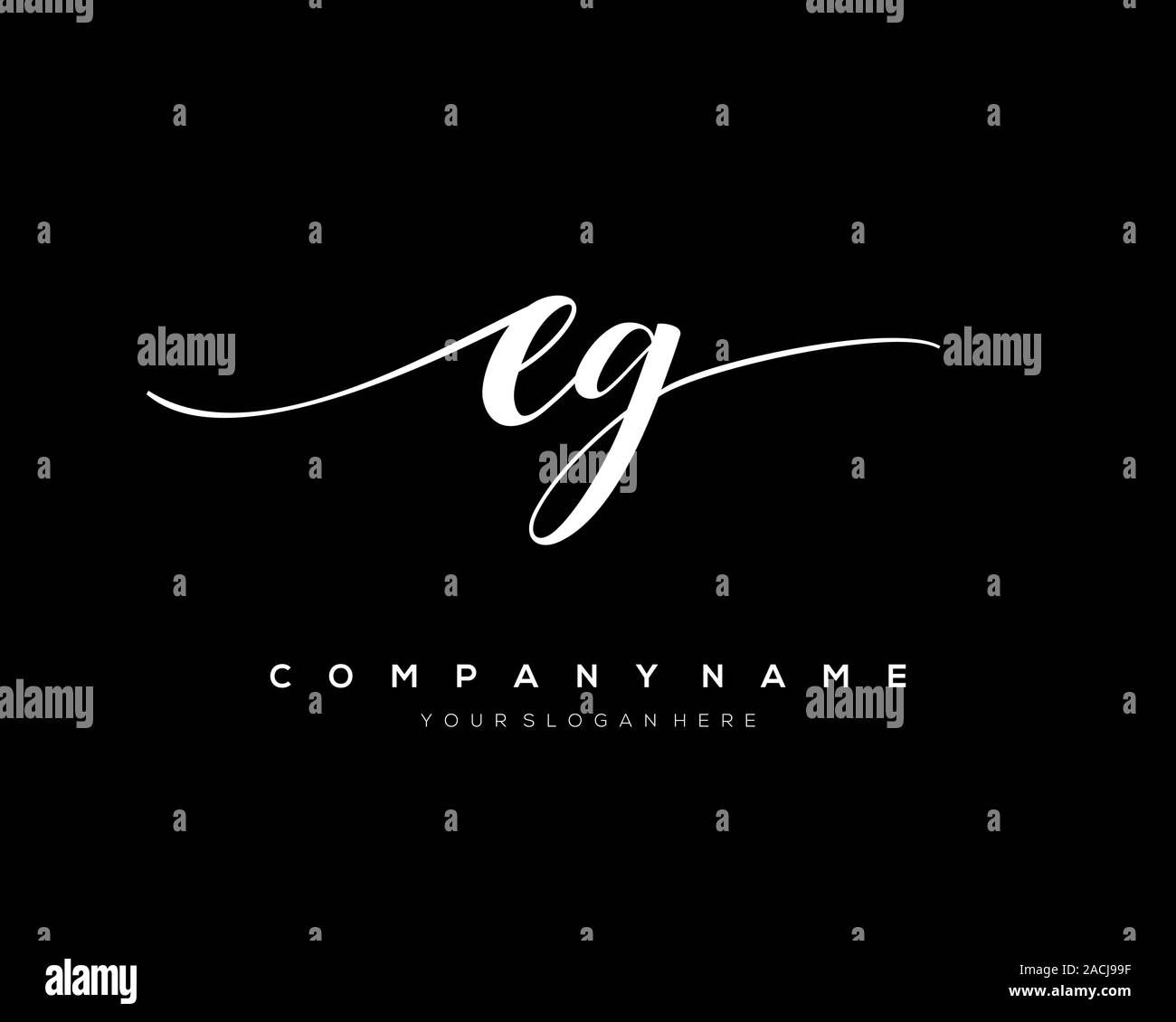 EG Letter initial handwriting logo vector Stock Vector Image & Art - Alamy