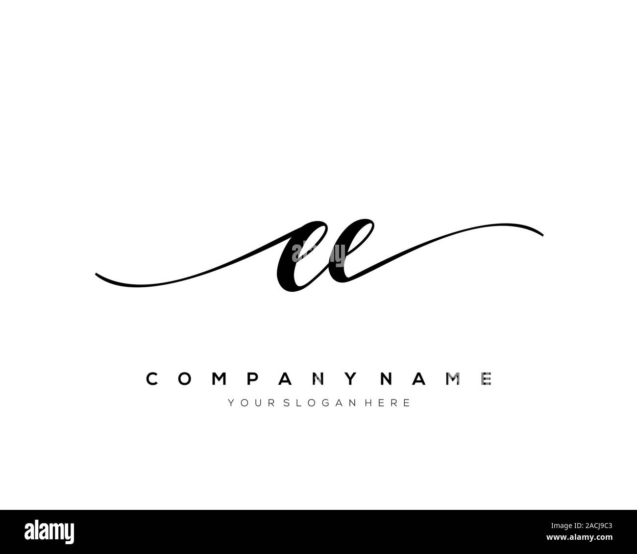 EE Letter initial handwriting logo vector Stock Vector Image & Art - Alamy