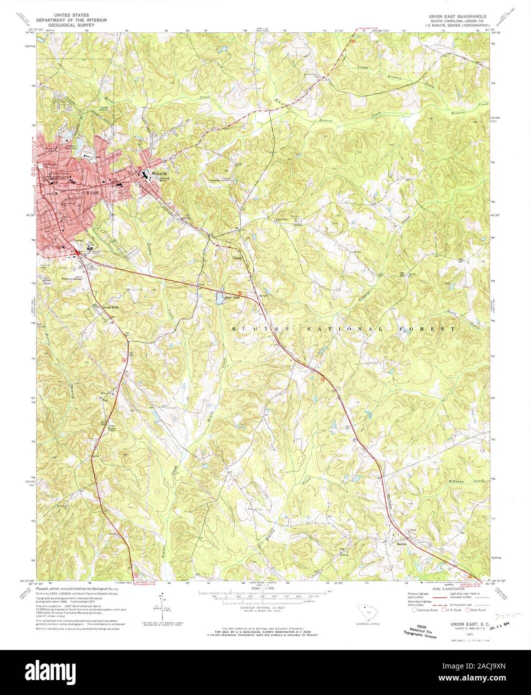 USGS TOPO Map South Carolina SC Union East 261662 1971 24000 ...