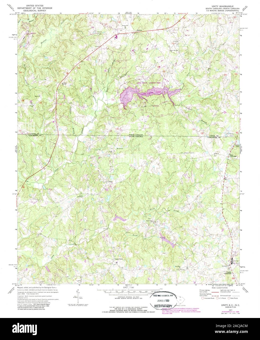 USGS TOPO Map South Carolina SC Unity 261666 1971 24000 Restoration ...