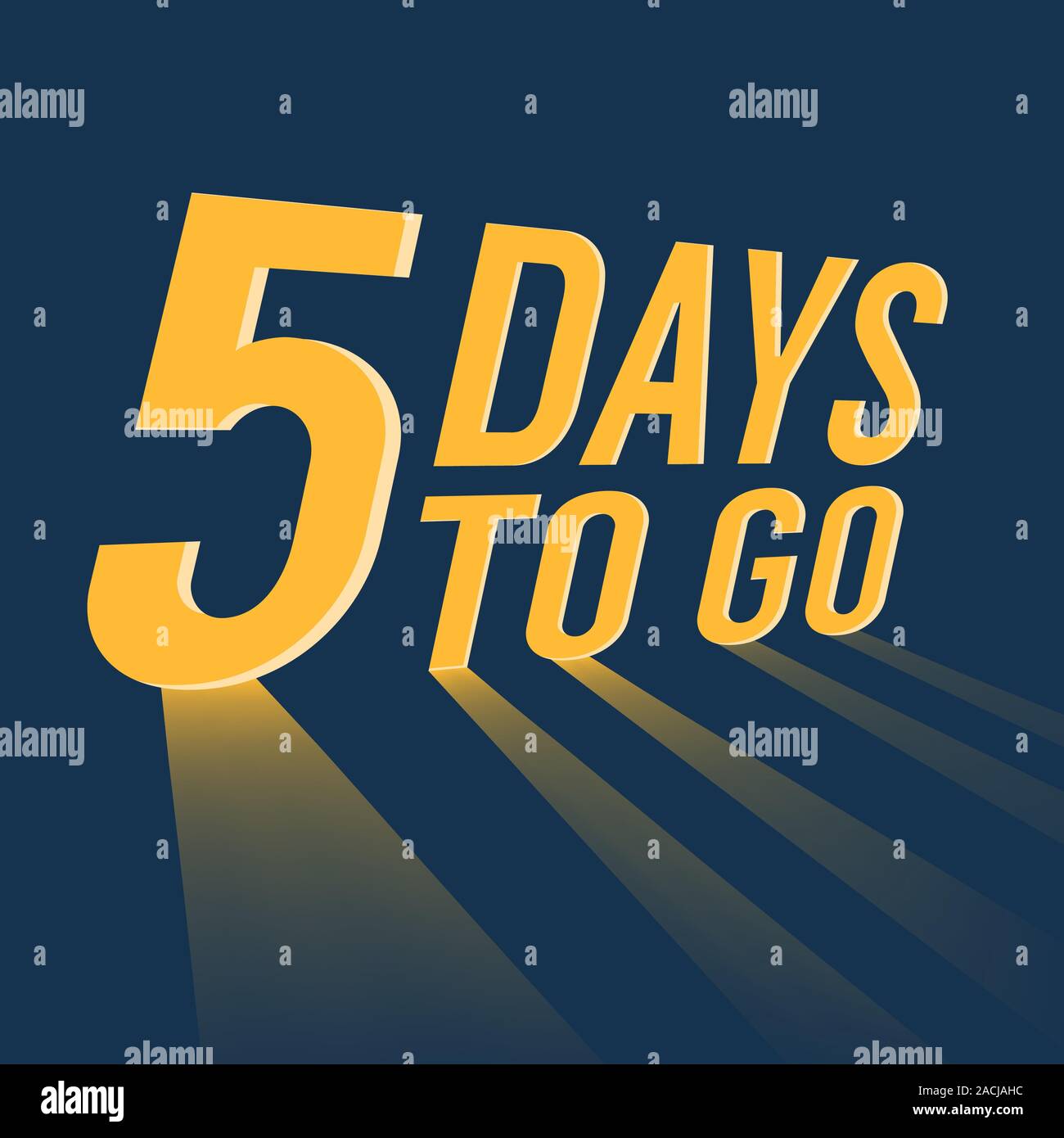 Five days to go with long lighting on blue background Stock Vector ...