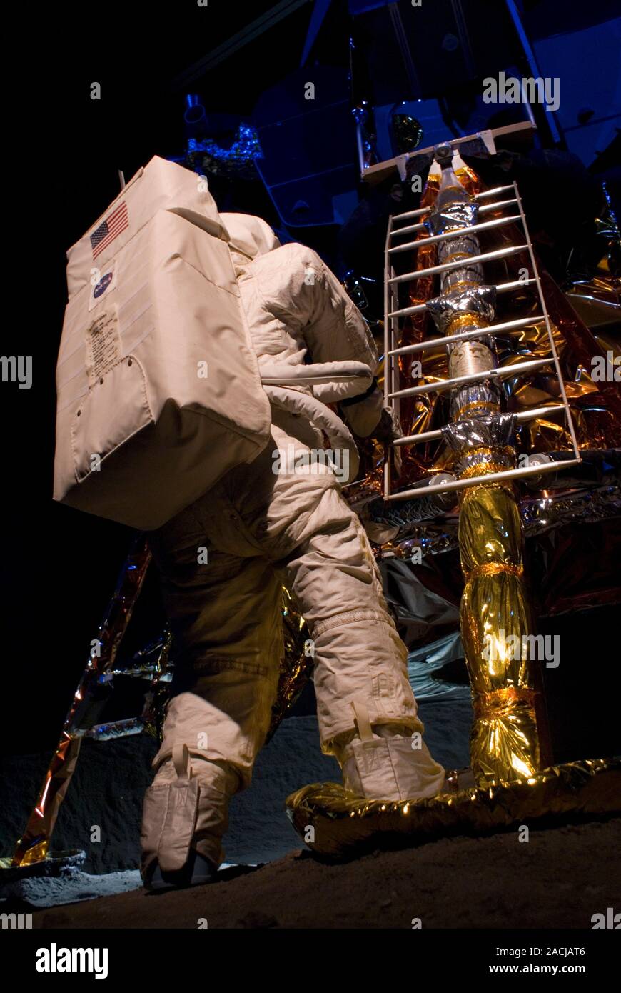 Apollo 11 Tranquillity Base diorama with restored LM-13 flight model lunar module at Cradle of ...