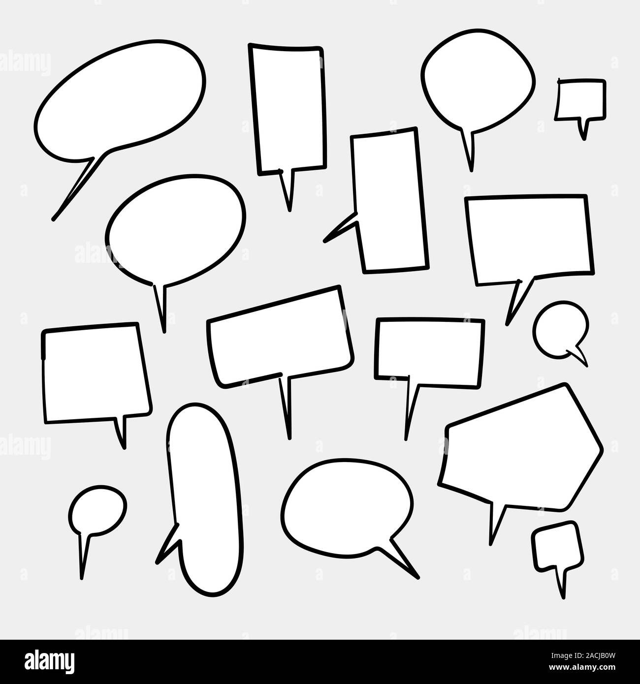 Blank white speech bubbles. Thinking balloon talks bubbling chat ...