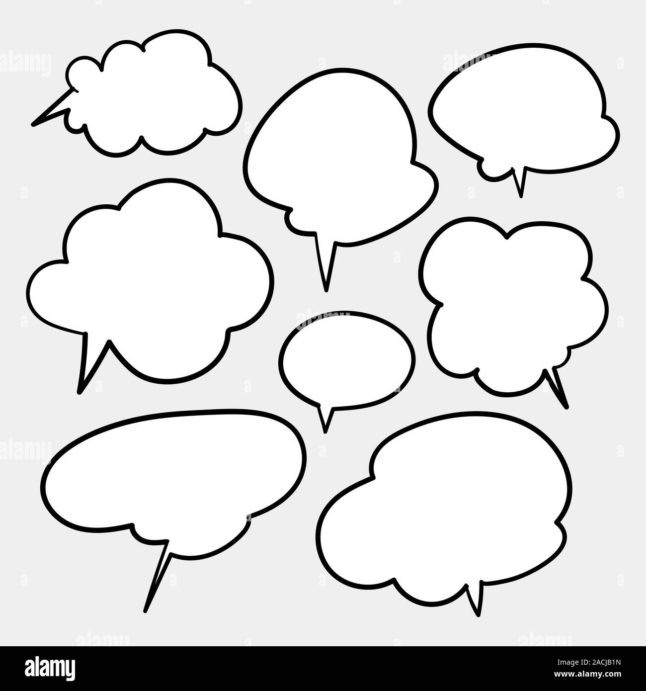 Blank white speech bubbles. Thinking balloon talks bubbling chat ...
