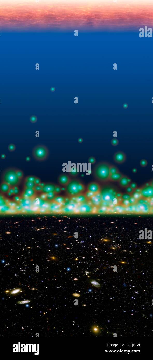 Universe time line. Computer artwork showing the universe's evolution ...