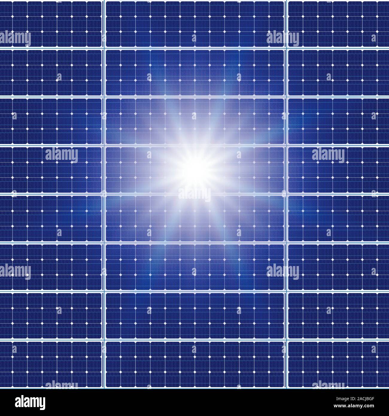 Solar panels in the sun. Solar panels generate electricity by ...