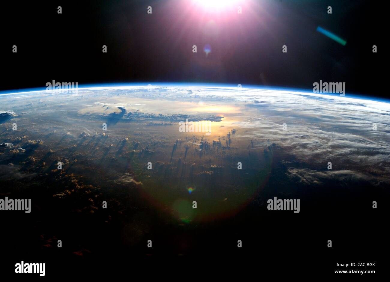 Pacific Ocean from space, ISS image. This image was taken from the ...