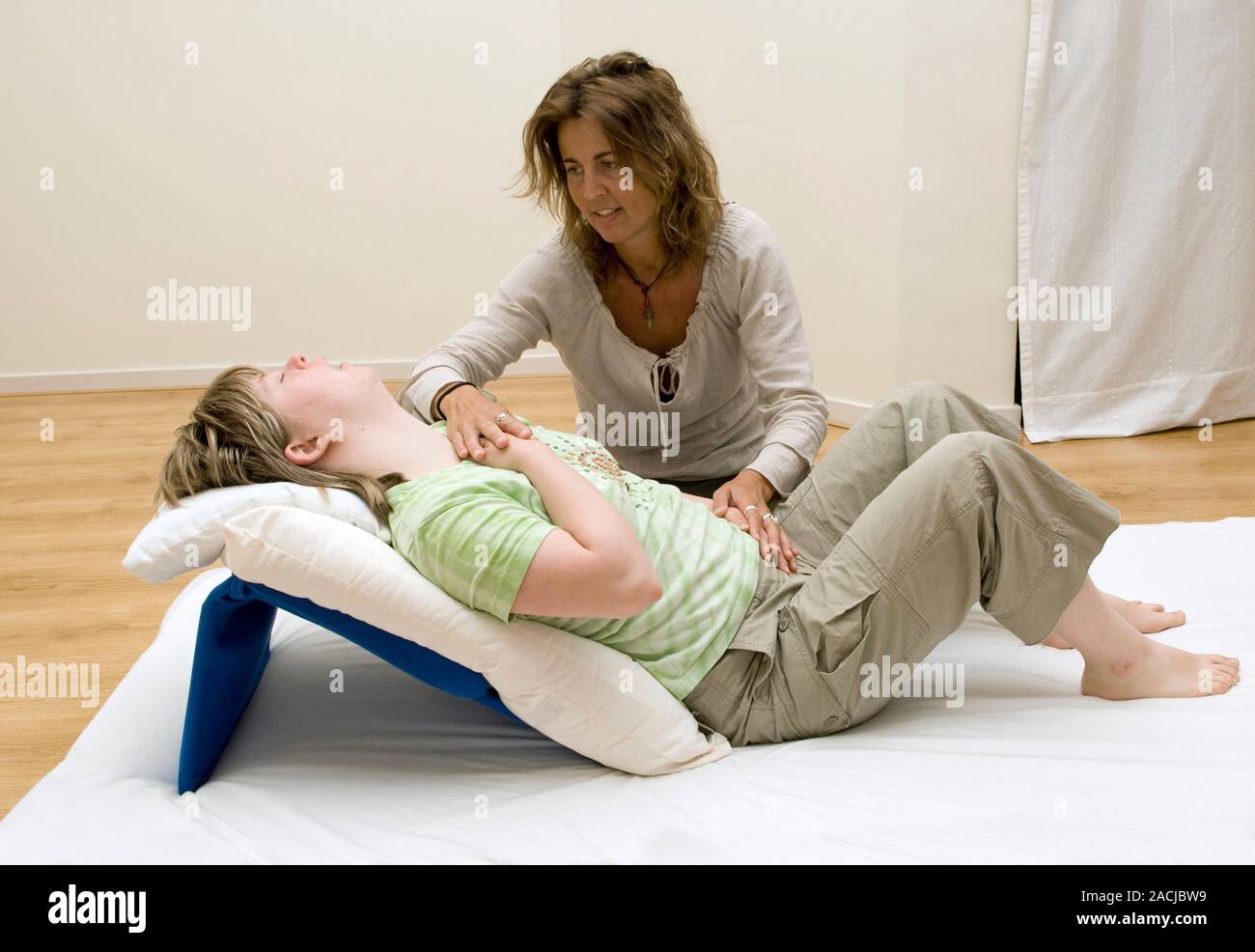 Transformational breathing therapy session. This therapy developed in ...