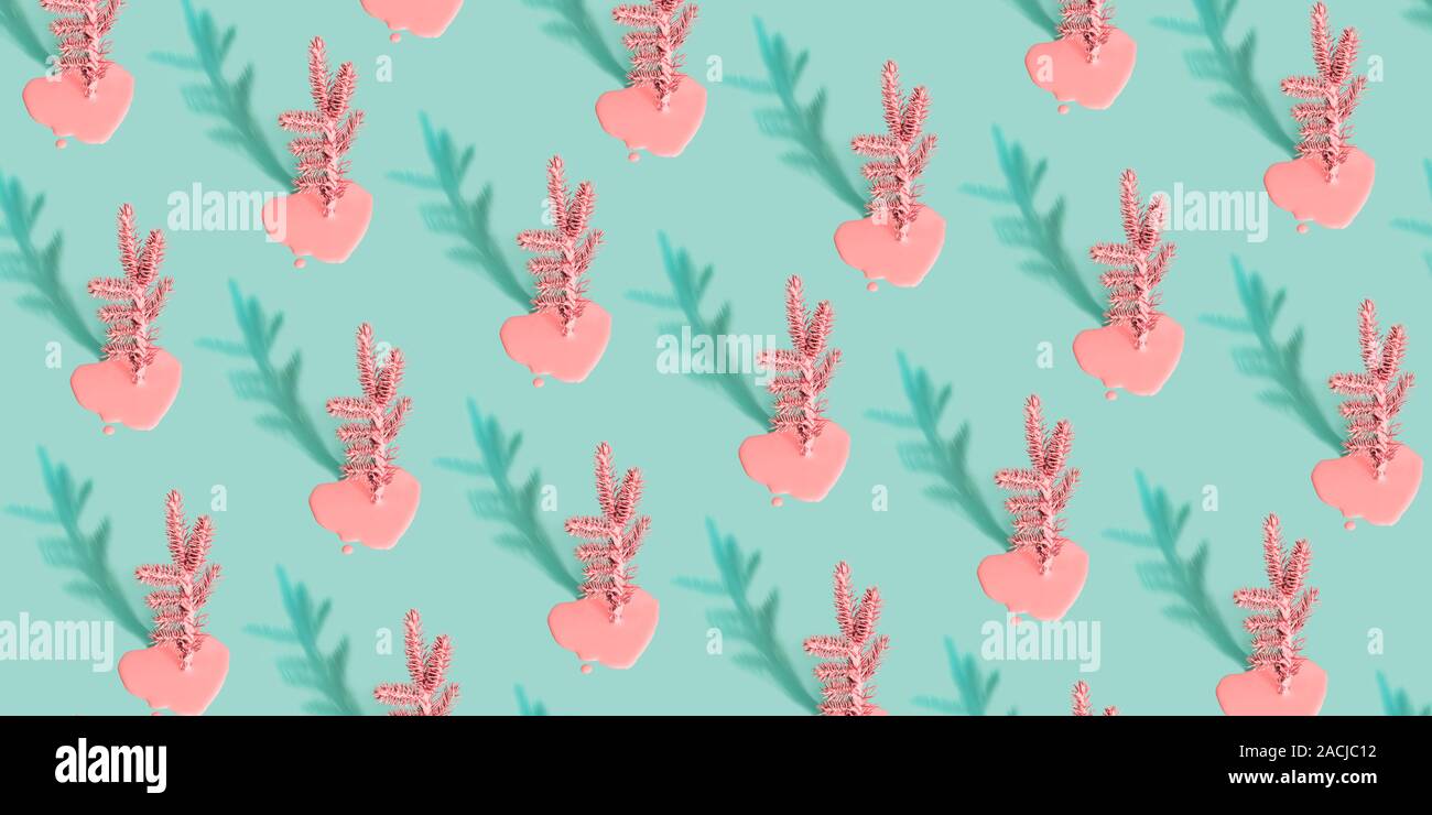 Modern christmas background or texture with painted christmas tree and ...