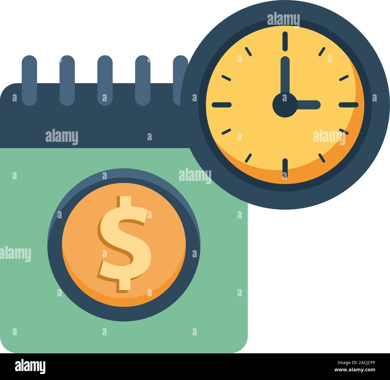 calendar with dollar symbol and watch Stock Vector Image & Art - Alamy