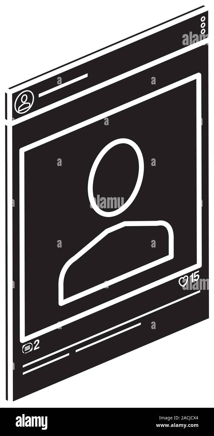 Isolated isometric profile website vector design Stock Vector Image ...