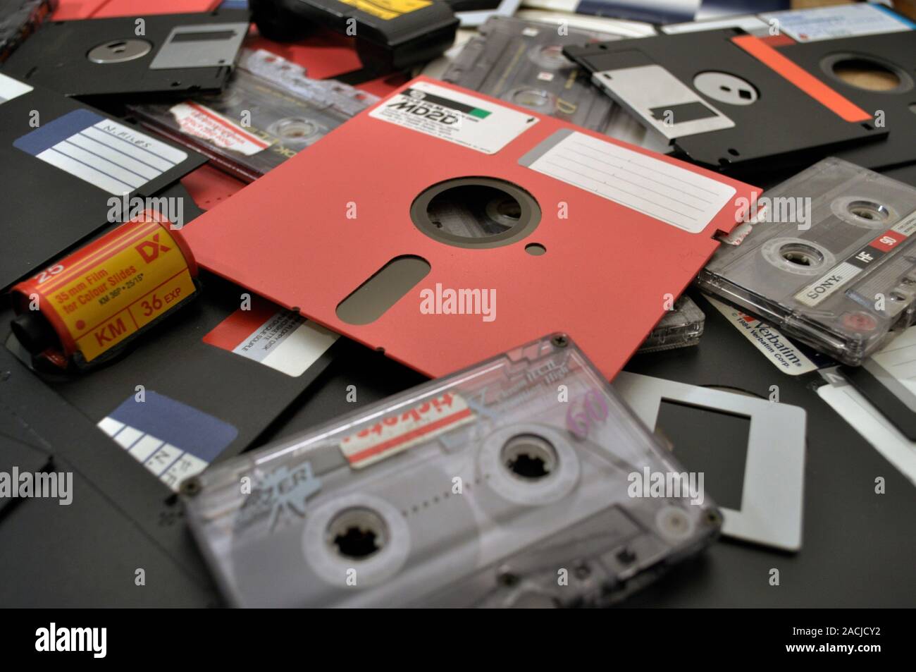 Data life: pile of redundant recording media. Illustrates (1) the ...