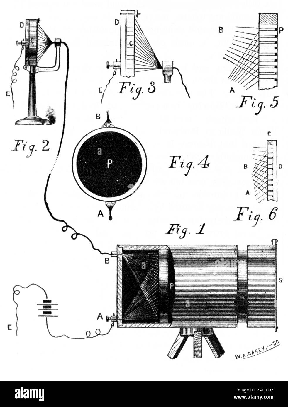 Carey's selenium camera. 19th Century artwork showing the design for a ...