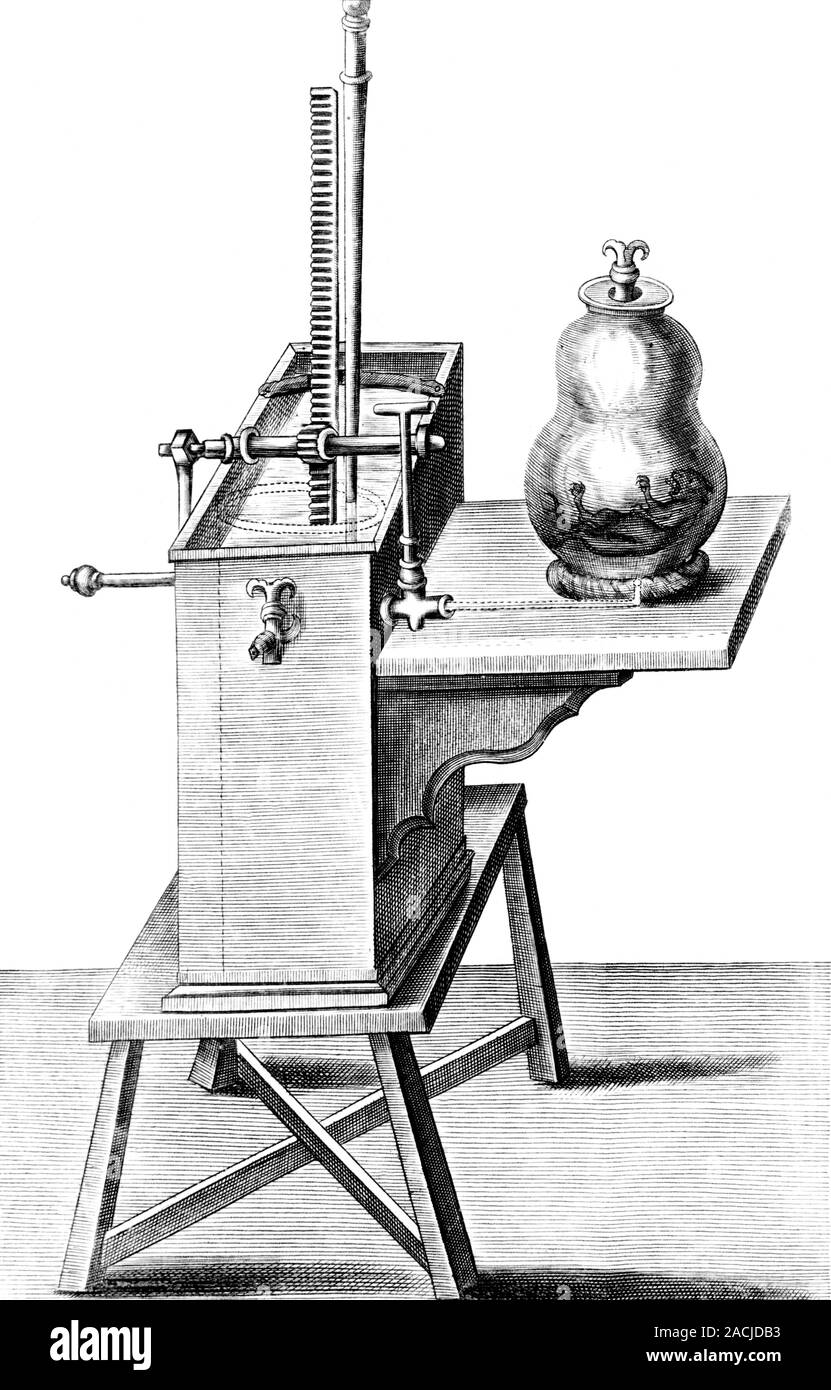 17th Century science experiment. Historical artwork of 17th Century ...