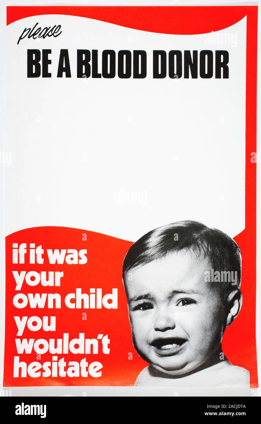Historic blood donor poster. Historic poster from the Scottish National ...