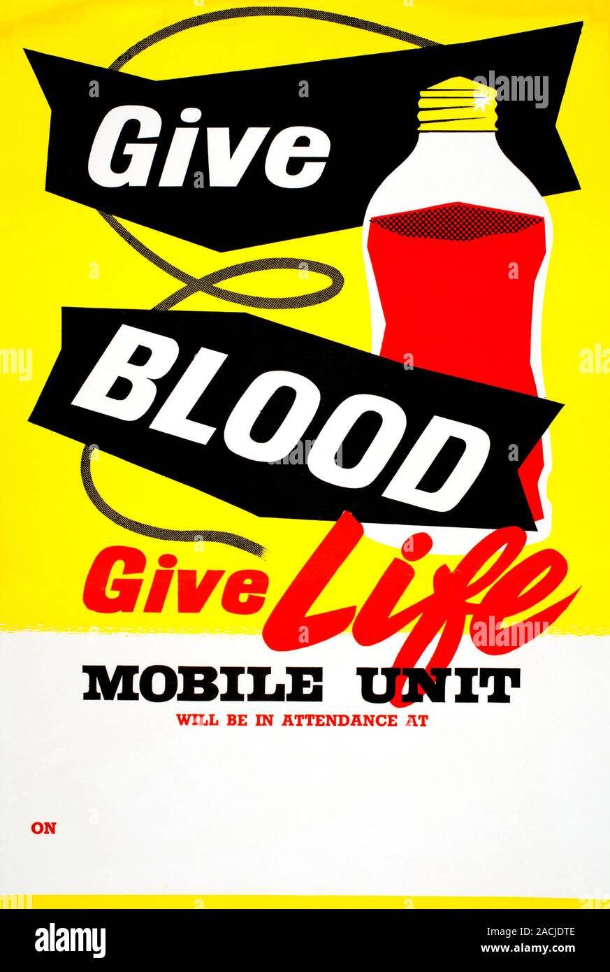 Historic blood donor poster. Historic poster from the Scottish National ...