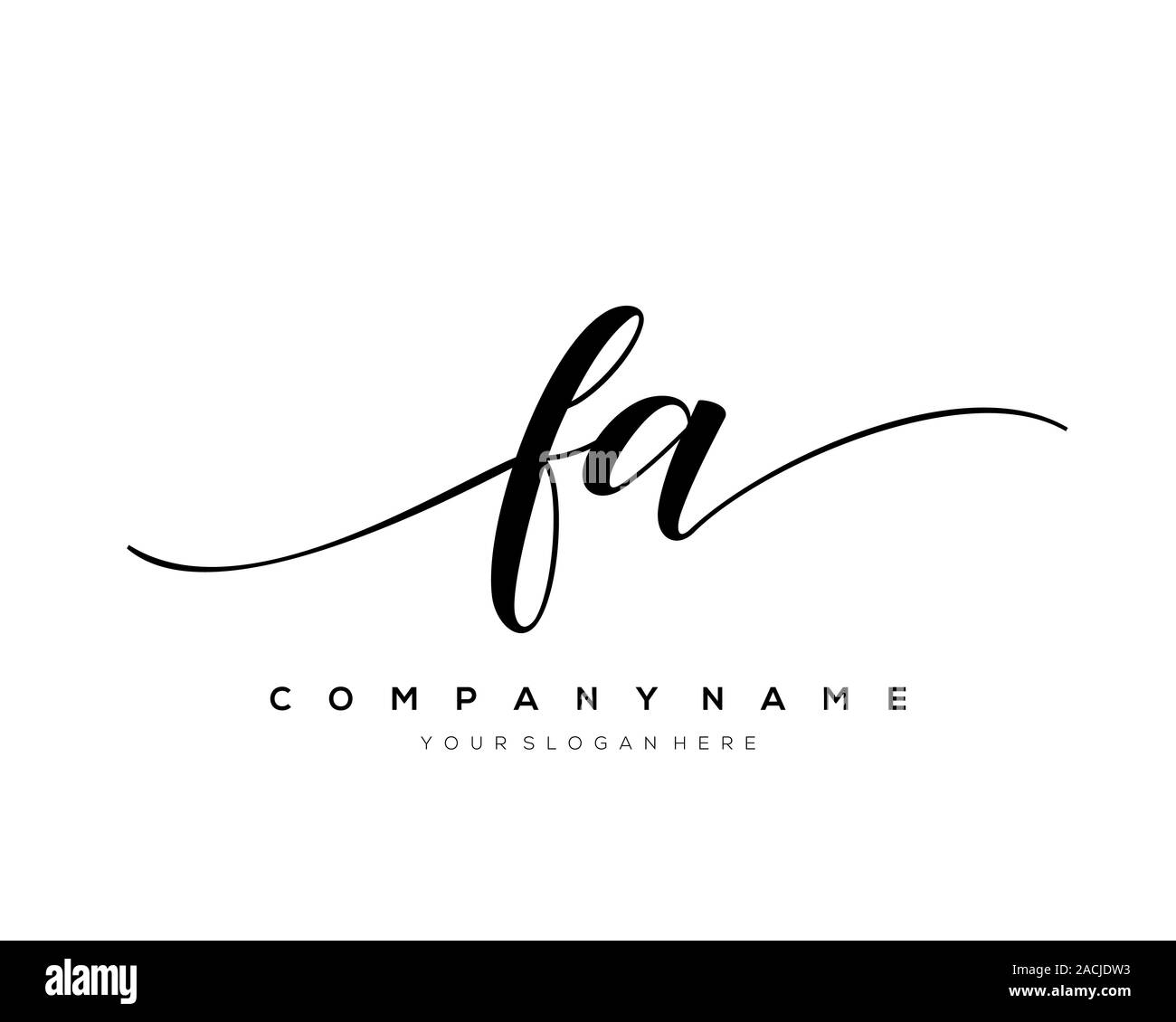 FA Letter initial handwriting logo vector Stock Vector Image & Art - Alamy