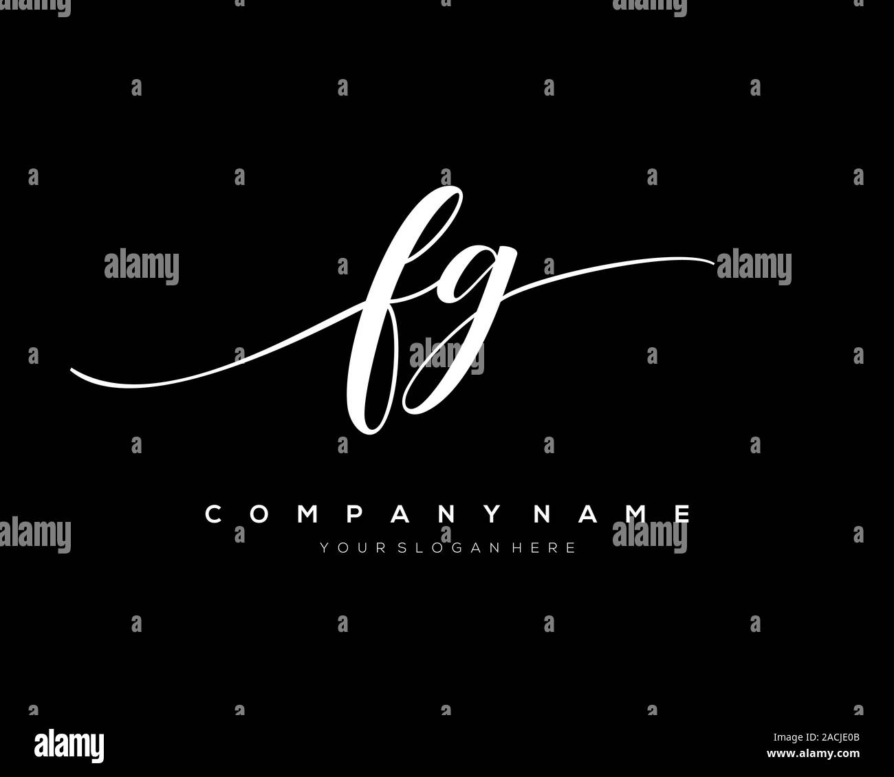 FG Letter initial handwriting logo vector Stock Vector Image & Art - Alamy