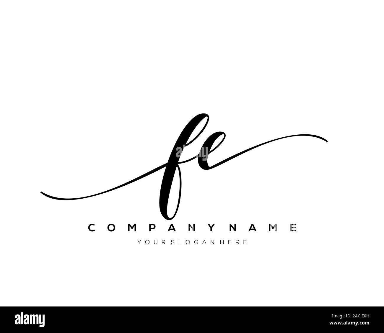 FE Letter initial handwriting logo vector Stock Vector Image & Art - Alamy