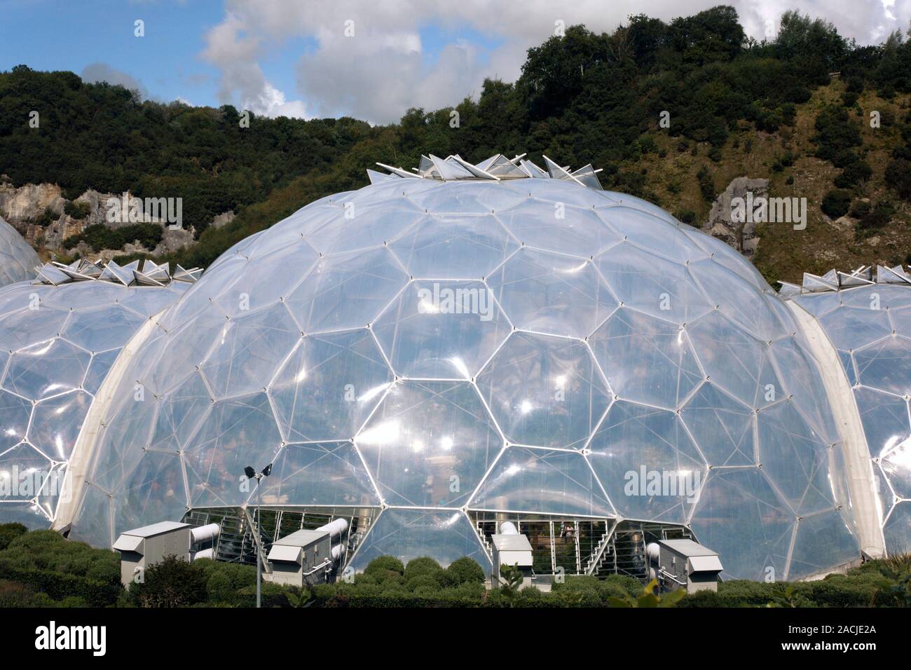 Eden project biome. This tourist attraction is a geodesic greenhouse ...