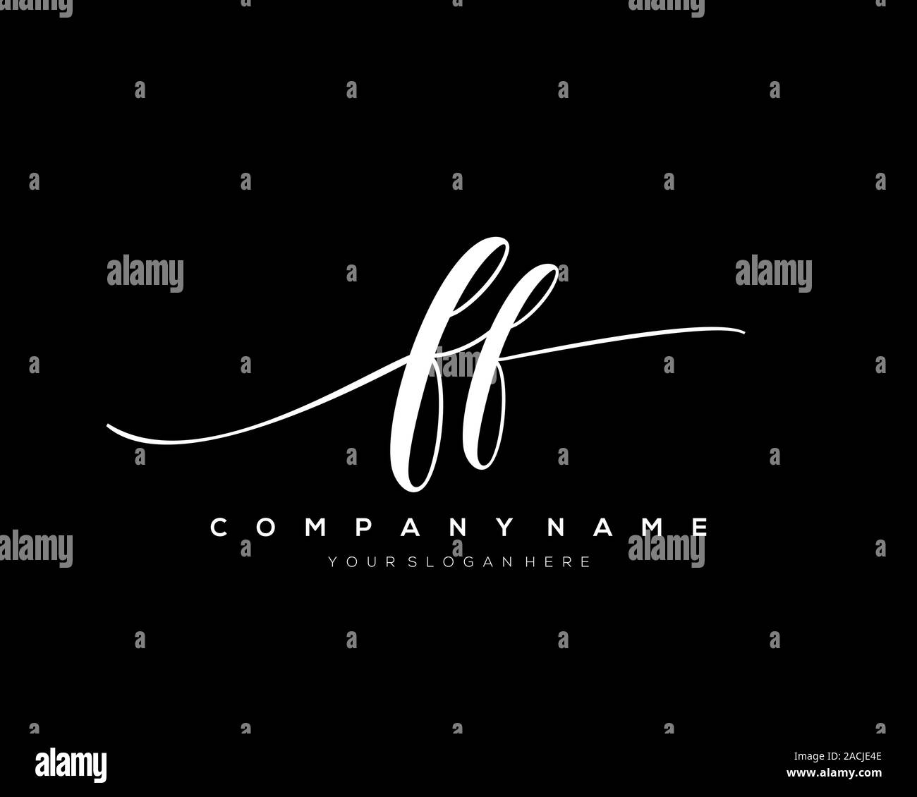 FF Letter initial handwriting logo vector Stock Vector Image & Art - Alamy