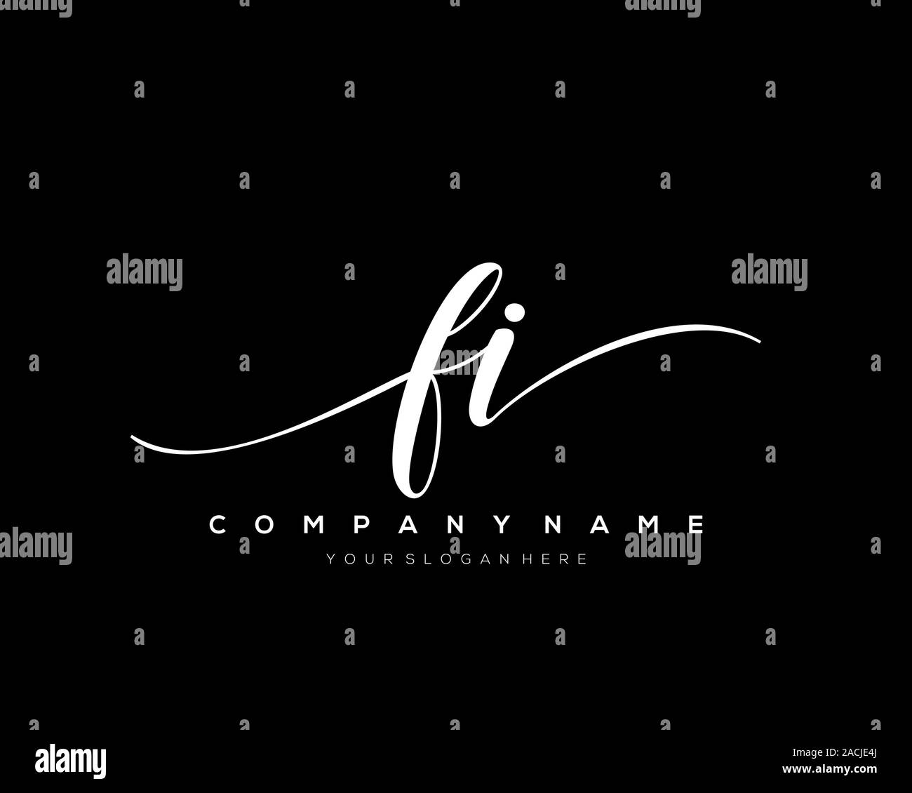 FI Letter initial handwriting logo vector Stock Vector Image & Art - Alamy